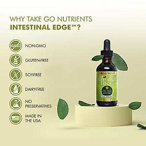 Go Nutrients Intestinal Edge (Non-GMO) Support Intestinal Health: Nourishing Digestive Wellness Vitality and Radiant Skin with Black Walnut Clove and Gentian Root All Ages 2.0 oz. | 24 Servings
