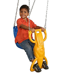 Swing-N-Slide Wind Rider Glider Swing, No Swing Hangers Yellow/Blue, 72" H x 14" W x 25" L