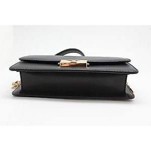 MICHAEL KORS CECE MEDIUM FLAP VEGAN LEATHER SHOULDER CROSSBODY BAG CLUTCH BLACK