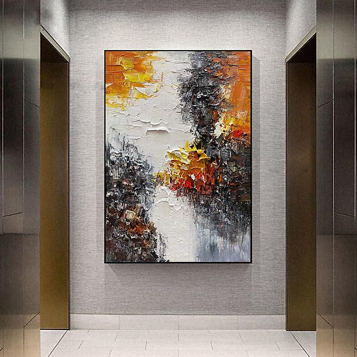 Canvas Painting 3D Abstract Painting Hand Painted Thick Oil Painting Modern Abstract Wall Art Decoration Home for Living Room,31inx47in,No Frame