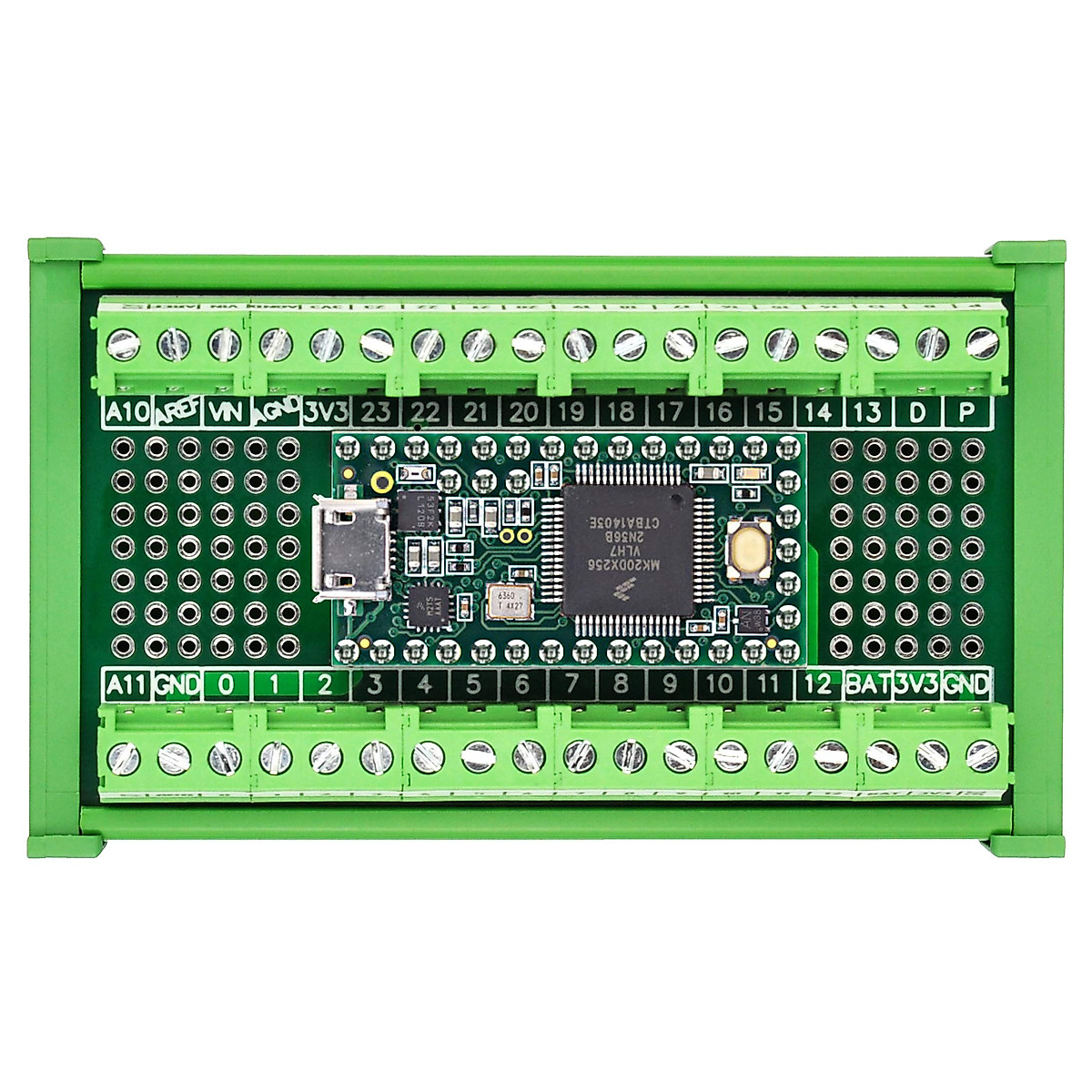 Terminal Block Breakout Board Module for Teensy 3.2, DIN Rail Mount Version