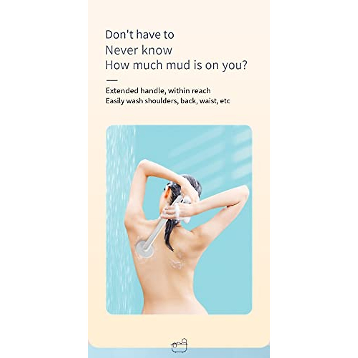 2 Pack Back Scrubber for Shower, Long Handled Shower Brush with Soap Dispenser, Back Brush Long Handle for Shower, Exfoliating Body Scrubber for Shower Brush with Soft Bristles(Grey, Pink)