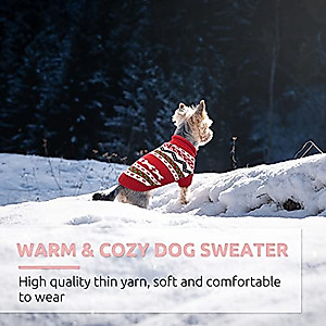 Phyxin Dog Sweater High Neck Pet Knitwear for Cats Dogs Christmas Sweater Pet Pullover for Small Medium Large Dogs Warm Pet Pullover for Winter