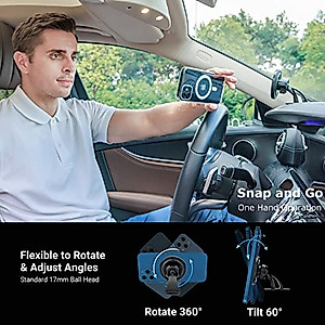 PROfezzion 2-Pack Compatible with MagSafe Car Mount, Magnetic Phone Holder for Car Dash, Home & Office Compatible with iPhone 14 13 12 Pro Max Plus, MagSafe Case & All Phones [14 Strong N52 Magnets]