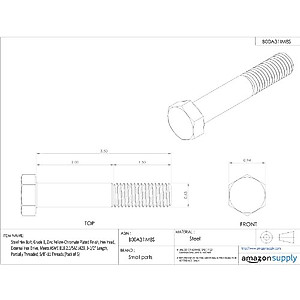 Steel Hex Bolt, Grade 8, Zinc Yellow-Chromate Plated Finish, Hex Head, External Hex Drive, Meets ASME B18.2.1/SAE J429, 3-1/2" Length, Partially Threaded, 5/8"-11 Threads (Pack of 5)