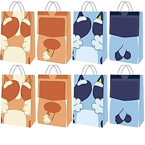 Adikoo Blue Dog Birthday Party Favor Bags 20 Pack,Cartoon Gift Bags Candy Bags for Kids Birthday Party Supplies Decorations