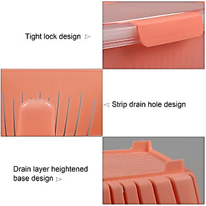 shopwithgreen 68oz Berry Keeper Container, Fruit Produce Saver Food Storage Containers with Removable Drain Colanders, Vegetable Fresh Keeper Set | Refrigerator Organizer