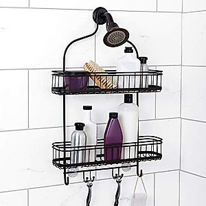 Zenna Home Extra Wide Hanging Over-the-Shower Caddy, Bronze