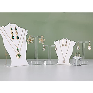 GemeShou 3pcs transparent earring T stand jewelry display for show, acrylic earring hanger for women, small clear earring holder for selling, jewelry Photography props【3pcs earring stand-T shape】