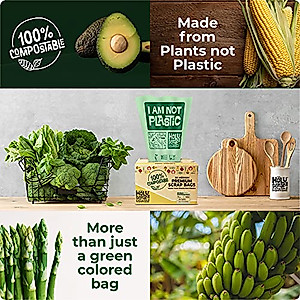 Holy Scrap! Compostable Trash Bags 8 Gallon - Pack of 50 - Trash Bags Medium/Small - Garbage Kitchen Compost Bags - Eco Friendly Trash Bags or Compost Bin Liner - Bio Compostable Bags