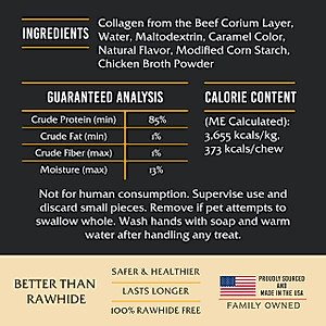 FIDELIS Rawhide-Free Treat Sticks, Long Lasting, Collagen Dog Chews, Treats, Small & Large Dogs, Beef Collagen, Gluten-Free, Grain-Free, Dog Chew, Bones-Alternative, Made in USA, 4pk, Chicken, 7"