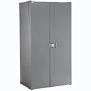 Global Industrial Bin Cabinet with 64 Blue Bins, 38x24x72, Unassembled