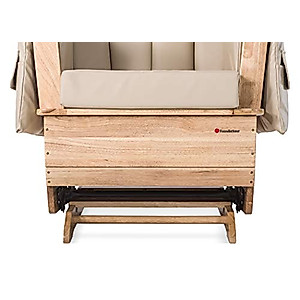 Foundations SafeRocker Standard Glider Rocker with Wood Base with Vinyl Cushion, Easy to Clean (Tan Vinyl)