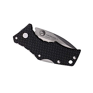 Cold Steel Micro Recon 1 2" 4034SS Spear Point Blade 2.375" Griv-Ex Handle Folding Knife w/Tri-Ad Lock, Ambidextrous Pocket/Belt Clip