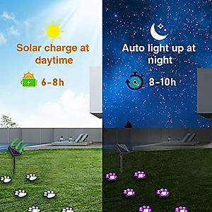16.8ft Solar Paw Print Lights, Cat Dog Animal Solar String Lights (Set of 8) Outdoor Decoration, Warm Up Your Pet and Make The Garden More Vibrant and Lovely, a Gift for Pet Lovers