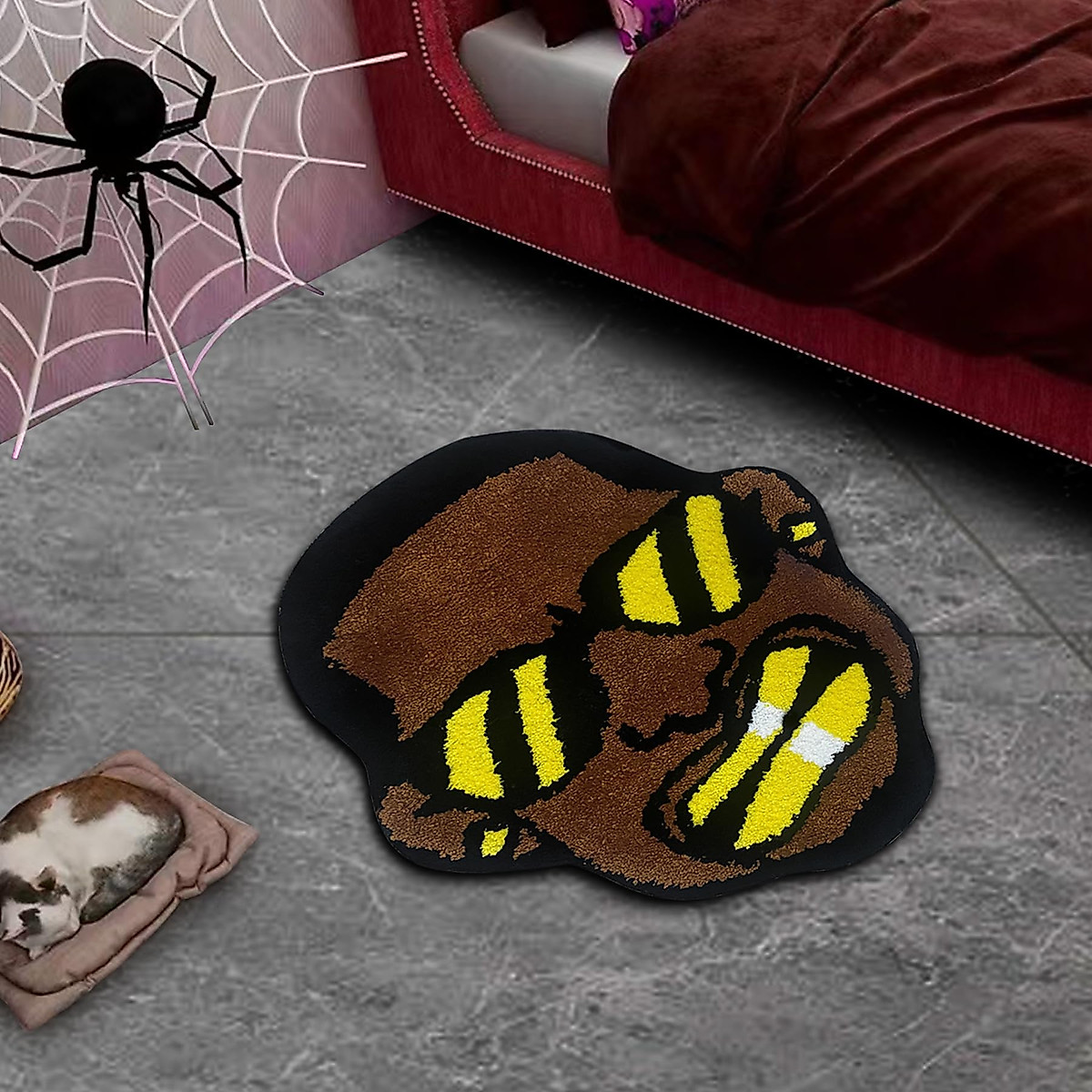 HYPEECE Angry Swag Man Rug, Hypebeast Rug Cool Rugs for Bedroom Aesthetic, High-Pile Soft Flocking Cool Room Decor for Guys, Funky Rug Y2k Rug for Living Room 24”×28” (Swag Man)