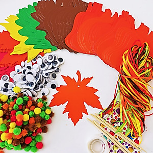 Winlyn 72 Sets Magic Color Scratch Art Fall Ornaments Decorations DIY Fall Craft Kits Scratch Paper Autumn Maple Oak Leaves Pumkins Acorns for Kids Party Favors Classroom Home Activity Art Project