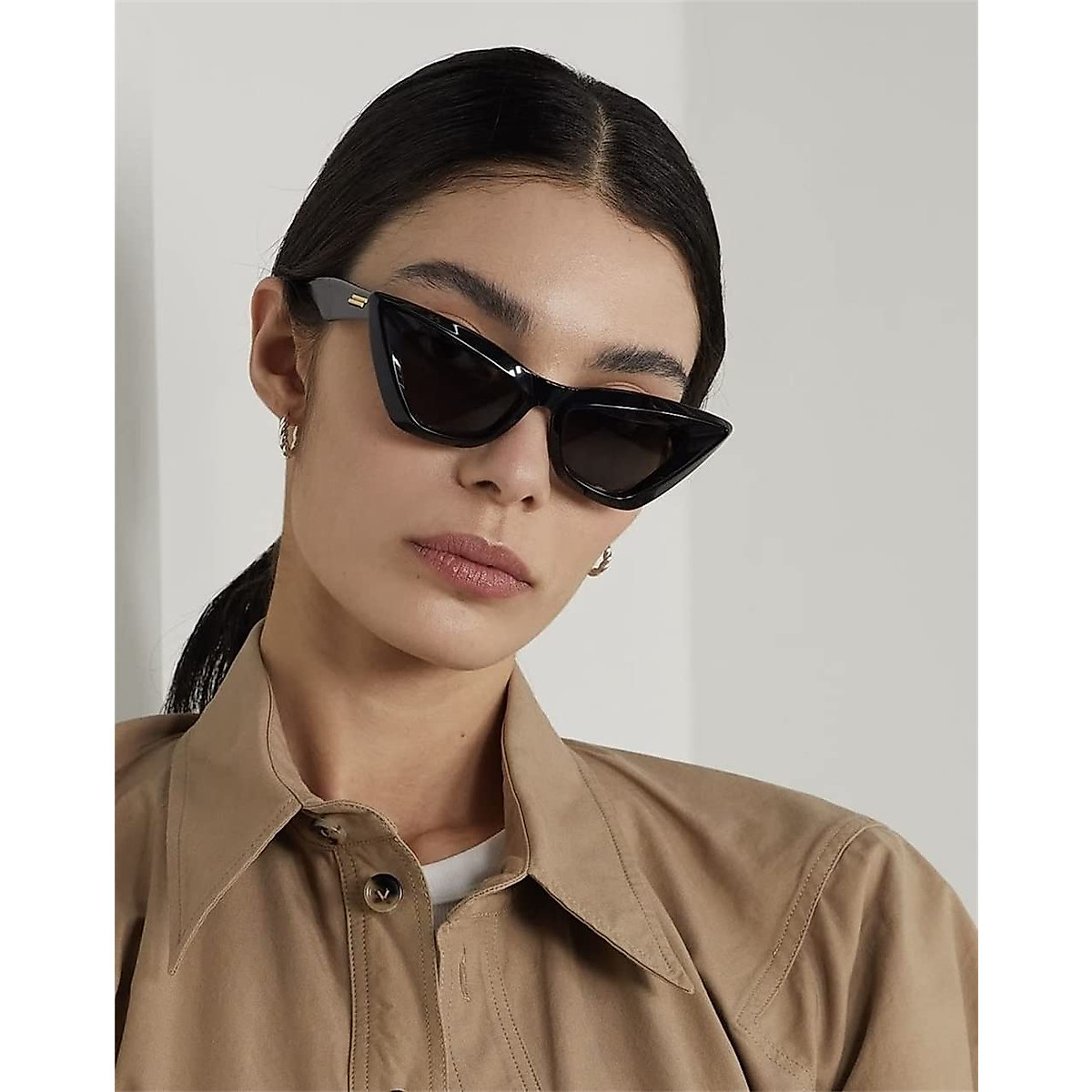 GIFIORE Retro Cat Eye Sunglasses For Women Vintage Narrow Pointy Cateye Sun Glasses (Black)