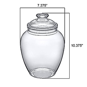 Amazing Abby - Sugar Sugar - 140-Ounce Plastic Candy Jar with Lid, Cookie Jar, Apothecary Jar, BPA-Free, Shatter-Proof, Dishwasher-Safe, Great for Candy Buffet, Decorative Display, and More