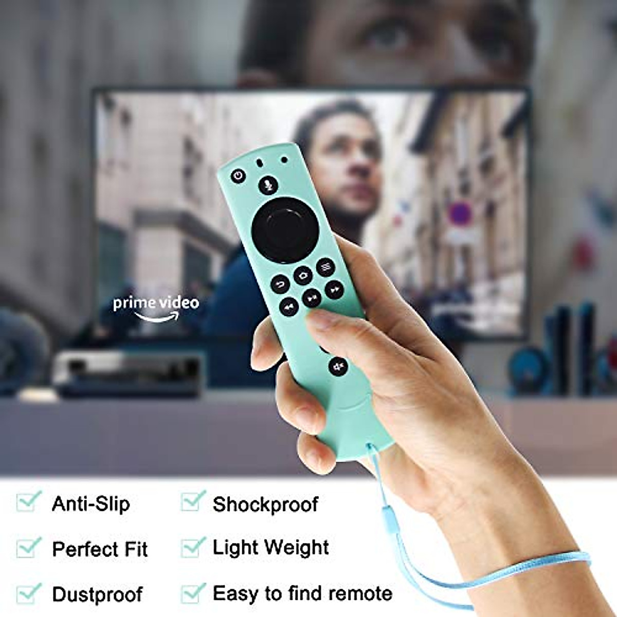 [2 Pack] Silicone Remote Cover Compatible with Fire TV Stick 4K Alexa Voice Remote Control, Lightweight Anti Slip Shockproof Protective Sleeve (Mint Green + Pink)