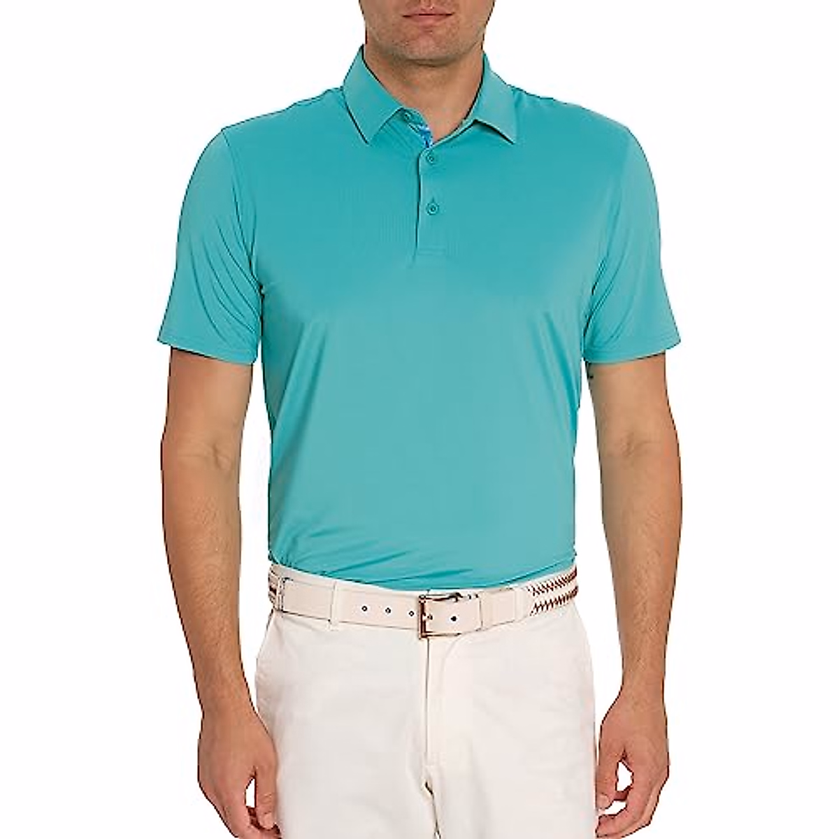 Robert Graham Men AXELSEN 2 Short Sleeve Knit Polo, Jade, Small