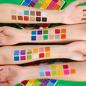 UCANBE Nostalgic Green Eyeshadow Palette - 48 Bright Bold Color Highly Pigmented Eye Shadow, Velvety Smooth Texture Matte Shimmer Glitter Eye Makeup Palletes