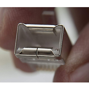 Sabra Technologies Shielded rj45 cat6 cat 6a connectors Gold Plated Cat6 Pass Through Connectors 23awg Cat6 Shielded Cat6/Cat6a Modular Plugs Ethernet Ends (60 PCS)