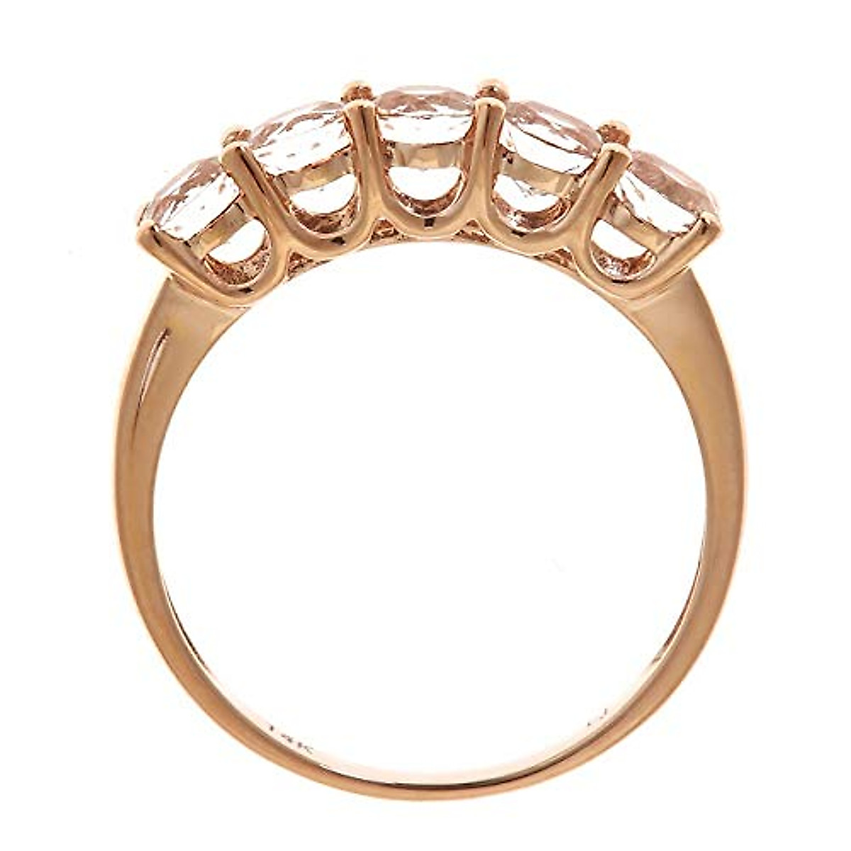 Gin & Grace 10K Rose Gold Genuine Morganite Ring for women | Ethically, authentically & organically sourced (Round-cut) shaped Morganite hand-crafted jewelry for her | Morganite Ring for women