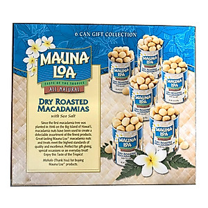 Mauna Loa Dry Roasted Macadamia Nuts 4.0oz Tin Can (Pack of 6)