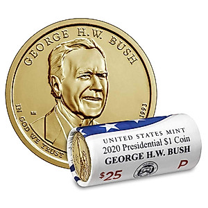 2020 P George H.W. Bush - Bankroll of 25 Presidential Dollars Uncirculated