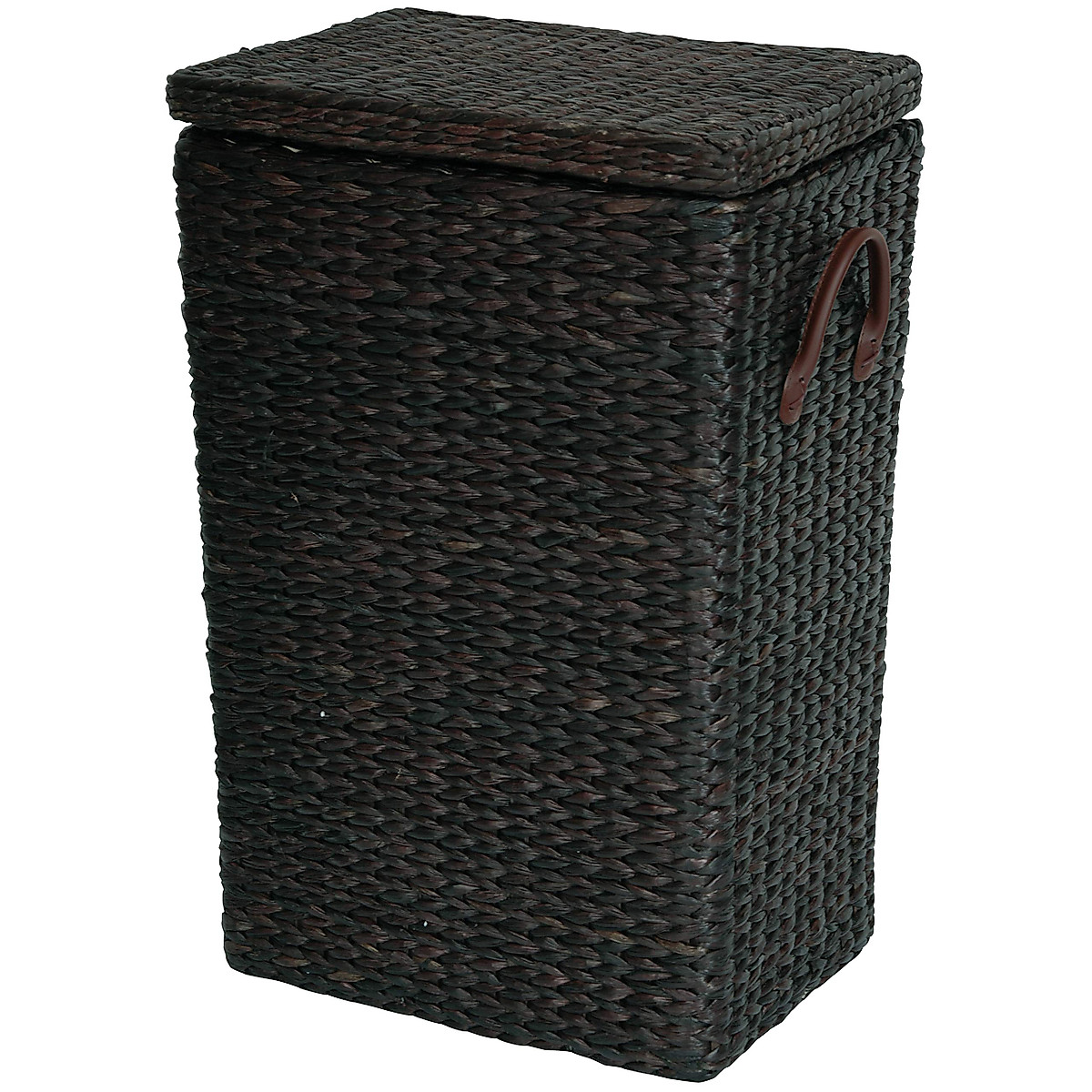 Oriental Furniture Rush Grass Laundry Basket - Black