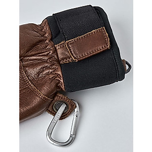 Hestra Mens Ski Gloves: Fall Line Winter Cold Weather Leather Gloves, Brown, 8