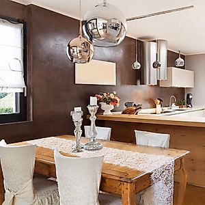 4 Pcs White Lace Table Runners 14 x 120 Inch for Wedding Bridal Shower Baby Shower Party Table Decoration, Rustic Rose Embroidered Boho Table Runner