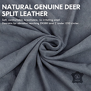 Vgo... 1-Pair Age 6-7 Kids Soft Deerskin Leather Winter Outdoor Gloves for Playing, Riding, Hiking (Size L,Red, DB3561FW)