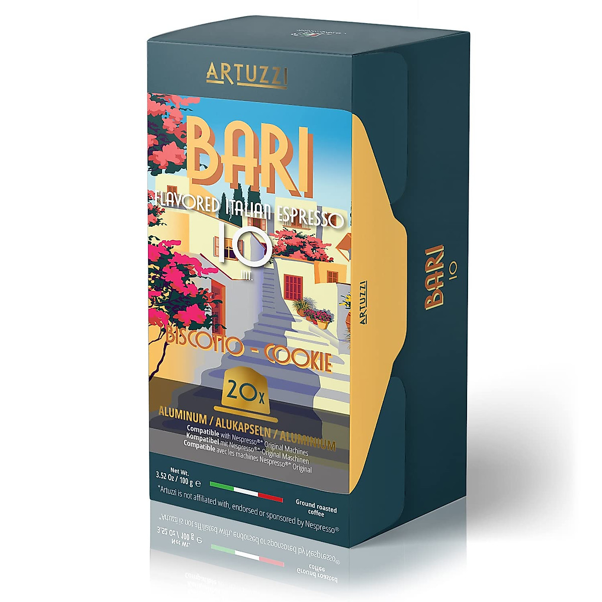 Artuzzi 60ct Compatible Nespresso Pods | Cookie, Almond, Hazelnut Flavored Pods for Original Nespresso | Italian Espresso I Aluminum & Recyclable