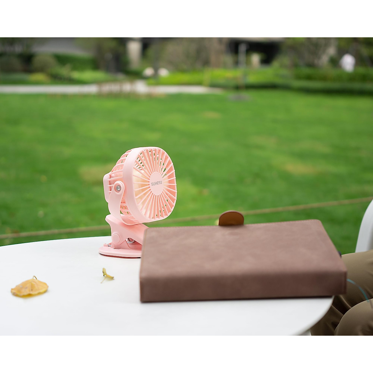 Handheld Fan, Portable Mini Fan in 5 Speeds Adjustable, Personal Fan Digital Display, USB Rechargable Small Fan with Base for Indoor Office Outdoor Home Travel (Blue)