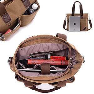 ToLFE Women Top Handle Satchel Handbags Tote Purse Shoulder Bag (Medium: (L) 13.78" x(W) 3.94" x(H) 11.02", Army Green)