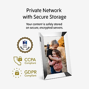 Nixplay 10.1 inch Touch Screen Digital Picture Frame with WiFi (W10K) - Polished Steel - Unlimited Cloud Photo Storage - Share Photos and Videos Instantly via Email or App - Preload Content