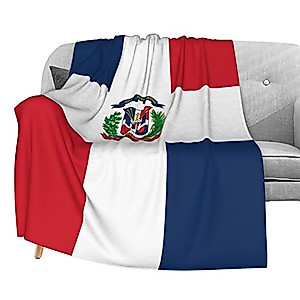 Dujiea Flag of Dominican Republic Fuzzy Flannel Blanket Throw 40"X50", Super Soft Lightweight Blanket Throw for Couch Chair Sofa, Cozy Bed Blanket for Kids Adults