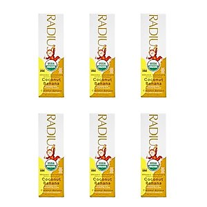 RADIUS USDA Organic Kids Toothpaste 3oz Non Toxic Chemical-Free Gluten-Free Designed to Improve Gum Health for Children's 6 Months and Up - Coconut Banana - Pack of 6