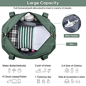 Travel Duffel Bag for Women, Gym Backpack Bag for Women with USB Charging Port, Weekender Bag for Women with Shoe Compartment, Carry On Overnight Tote Bag, Sports Bag for Travel,Workout (3Pcs Set)