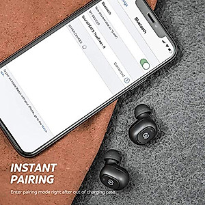 SoundPEATS True Wireless Earbuds Bluetooth 5.0 Earphones with Built in Mic in-Ear Stereo Headphones for Sport, Deep Bass, Binaural Calls, One-Step Pairing, 35 Hours of Playtime, Upgraded TrueFree Plus