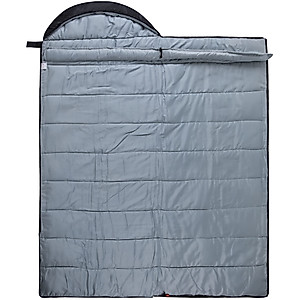 Alpine Swiss 0°C (32°F) Sleeping Bag Lightweight Waterproof with Compression Sack Adults All Seasons Camping Hiking Backpacking Travel Outdoor Indoor Black Gray