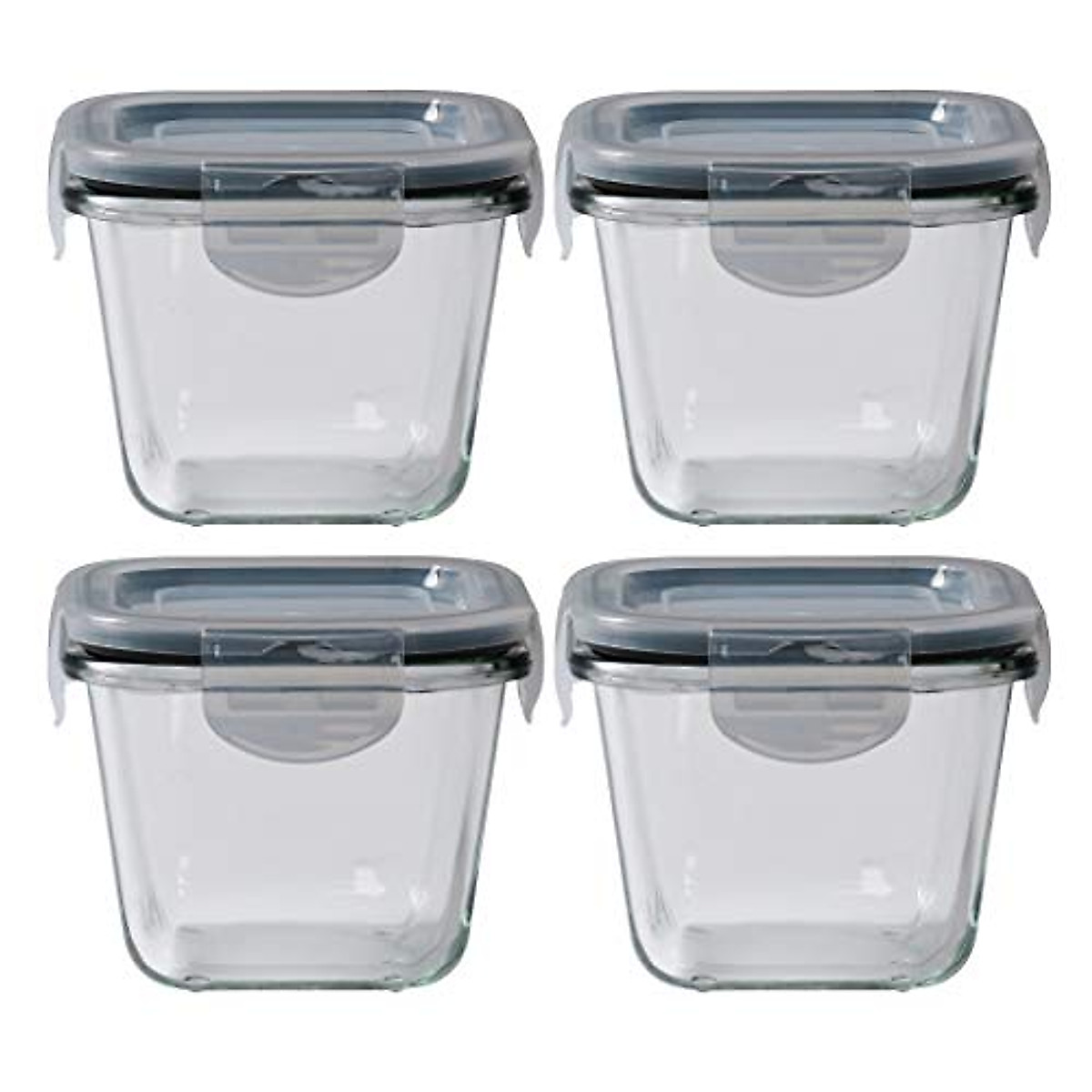 Mason Craft & More V1534 Food Storage container, 8PC SQ MINI, Clear