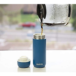 Mira 7 oz Insulated Small Thermos Flask | Kids Vacuum Insulated Water Bottle | Leak Proof & Spill Proof | Blue Denim