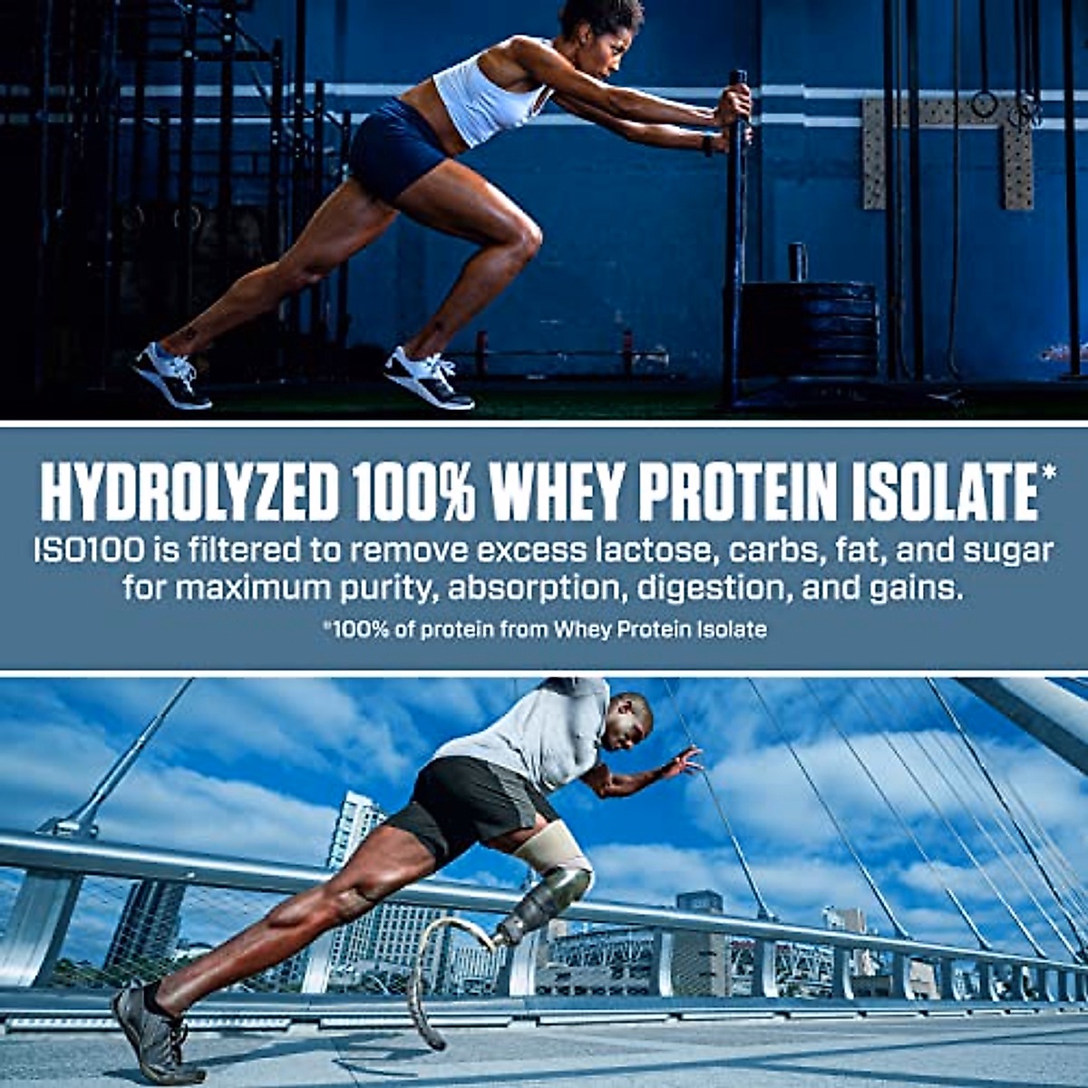 Dymatize ISO100 Hydrolyzed Protein Powder, 100% Whey Isolate , 25g of Protein, 5.5g BCAAs, Gluten Free, Fast Absorbing, Easy Digesting, Gourmet Chocolate, 20 Servings