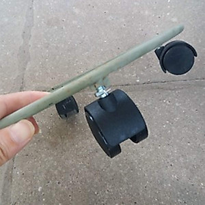 Wheel Plate Casters 50mm Swivel Caster Wheels 2 Inch 360 Degree Rotate Furniture Caster Wheel Replacement Caster,Desk Castors,Double Wheel,Chair Accessories,with Threaded Stem,4Pcs