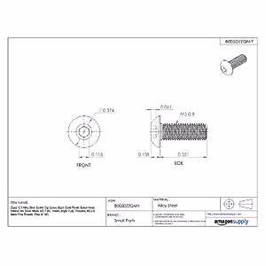 Class 12.9 Alloy Steel Socket Cap Screw, Black Oxide Finish, Button Head, Internal Hex Drive, Meets ISO 7380, 14mm Length, Fully Threaded, M5-0.8 Metric Coarse Threads, Imported (Pack of 100)