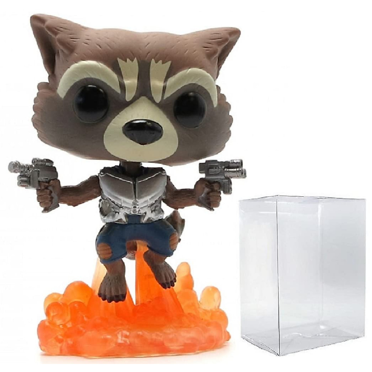 POP Marvel: Guardians of The Galaxy Vol. 2 - Flying Rocket Raccoon Funko Pop! Vinyl Figure (Bundled with Compatible Pop Box Protector Case), Multicolored