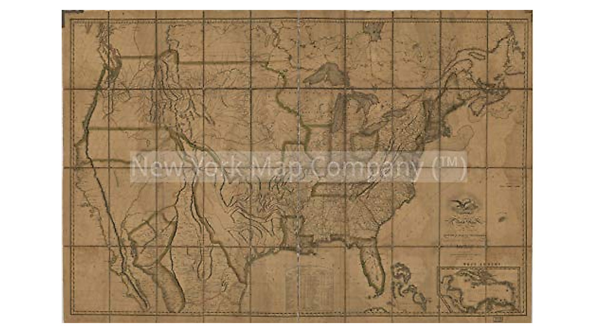 1819 U.S. Map | Premium Fine Art by INFINITE PHOTOGRAPHS
